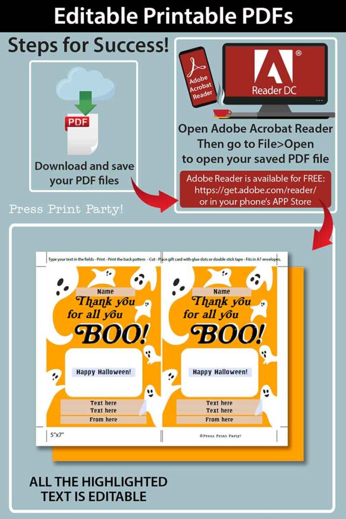 Halloween Gift Card Holder, Thank You For All You Boo, Orange - Press ...