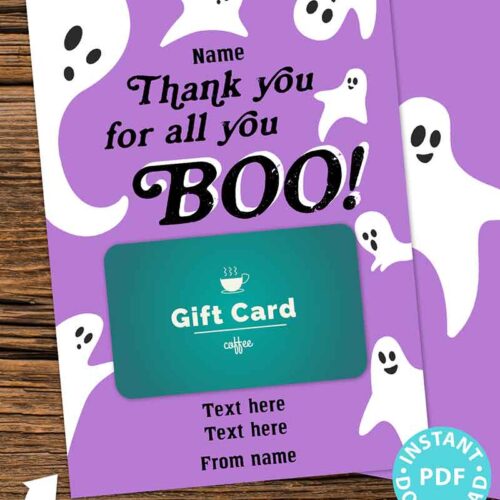 Halloween Gift Card Holder, Thank You For All You Boo, Orange - Press ...