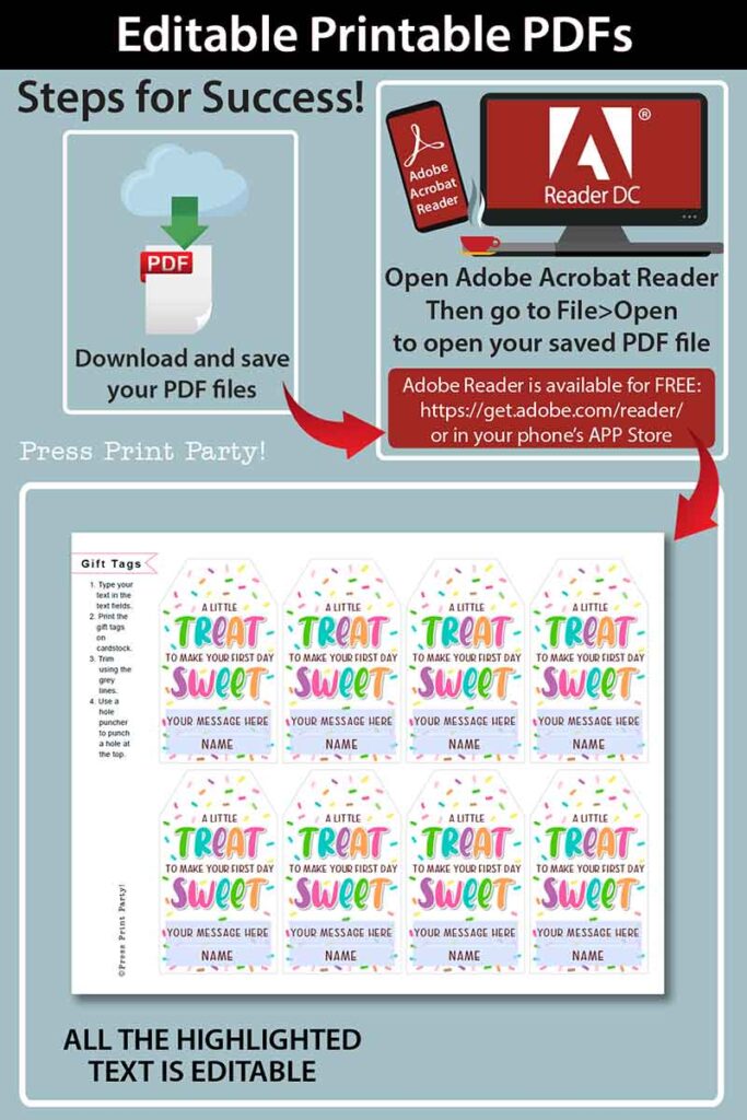 Back to School Teacher Gift Tags Printable Sweet Year