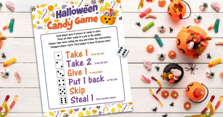 Halloween Candy Game Free Printable: Fun Candy Swap Game for kids