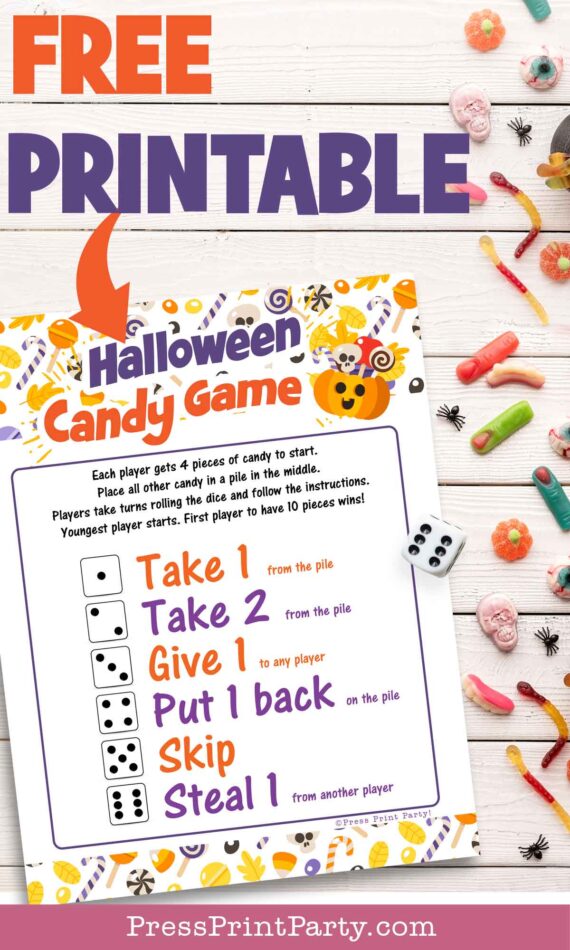Halloween Candy Game Free Printable: Fun Candy Swap Game for kids