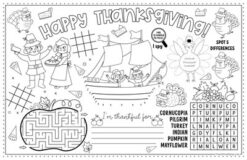 3 Thanksgiving Coloring Placemats Free Printable For Kids