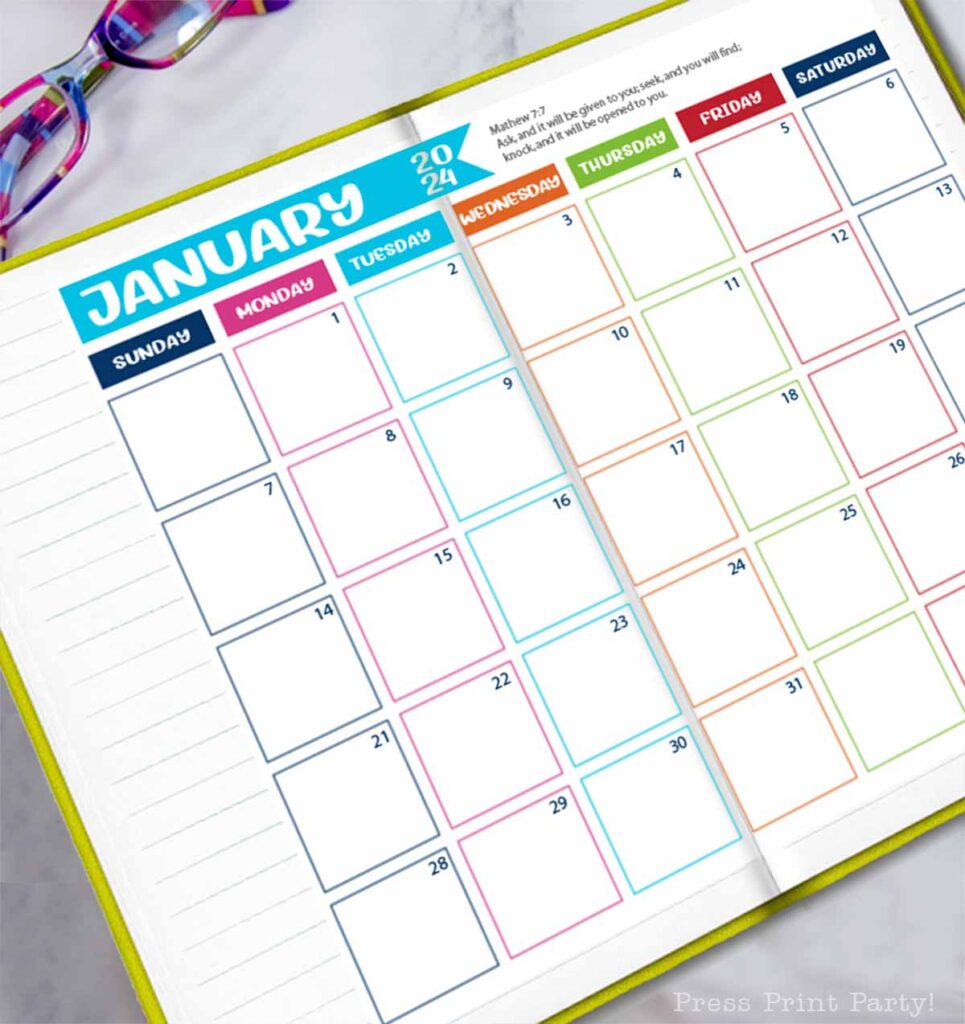 Free Printable 2024 Calendar for Bullet Journal and More