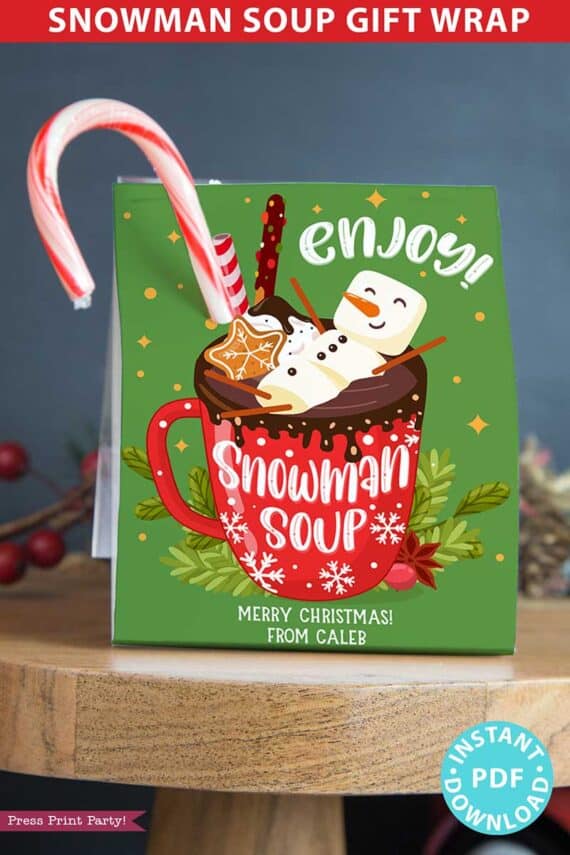 Snowman Soup Printable Gift Wrap - Press Print Party!