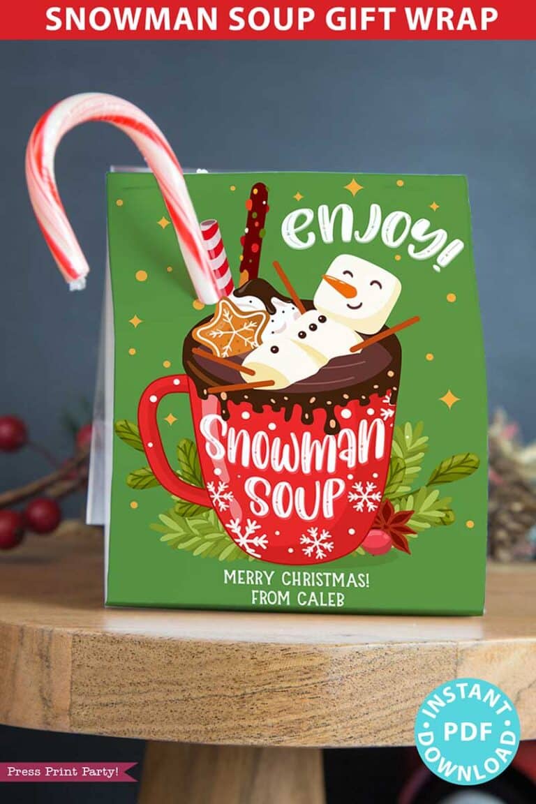 Snowman Soup Printable Gift Wrap - Press Print Party!