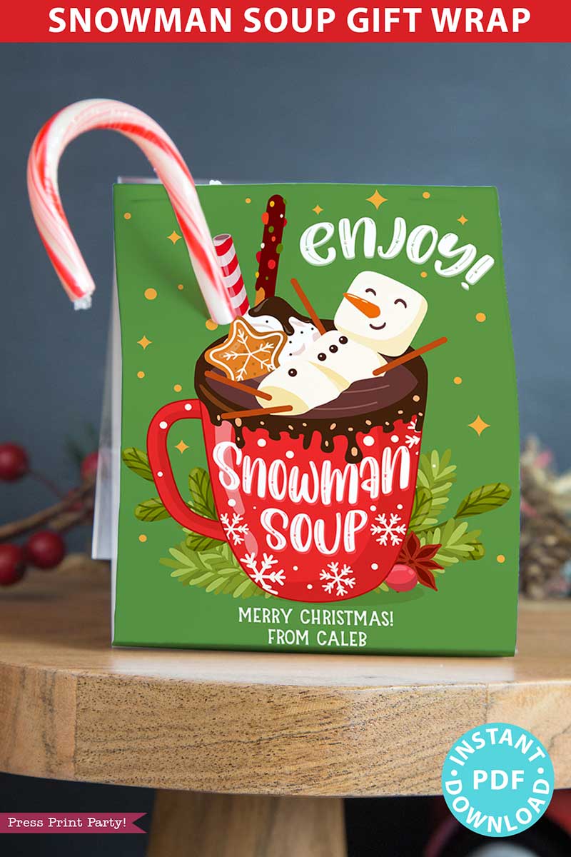 Snowman Soup Printable Gift Wrap - Press Print Party!
