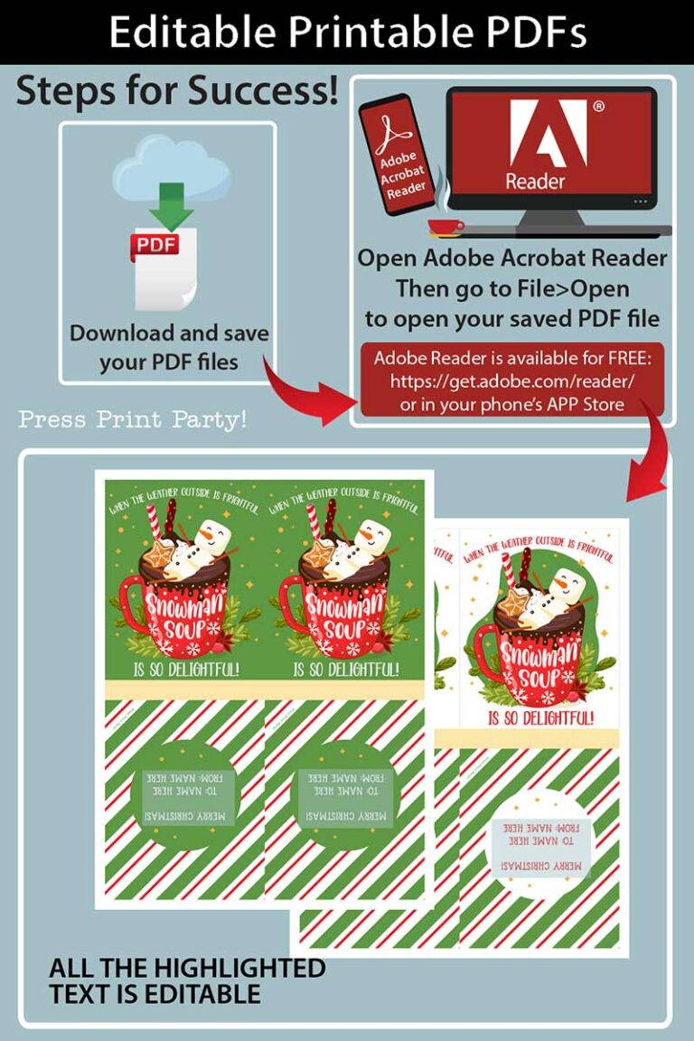 Snowman Soup Printable Gift Wraps - Press Print Party!