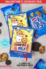 Valentine Cookies Card Printable, We Go together Like Cookies and Milk