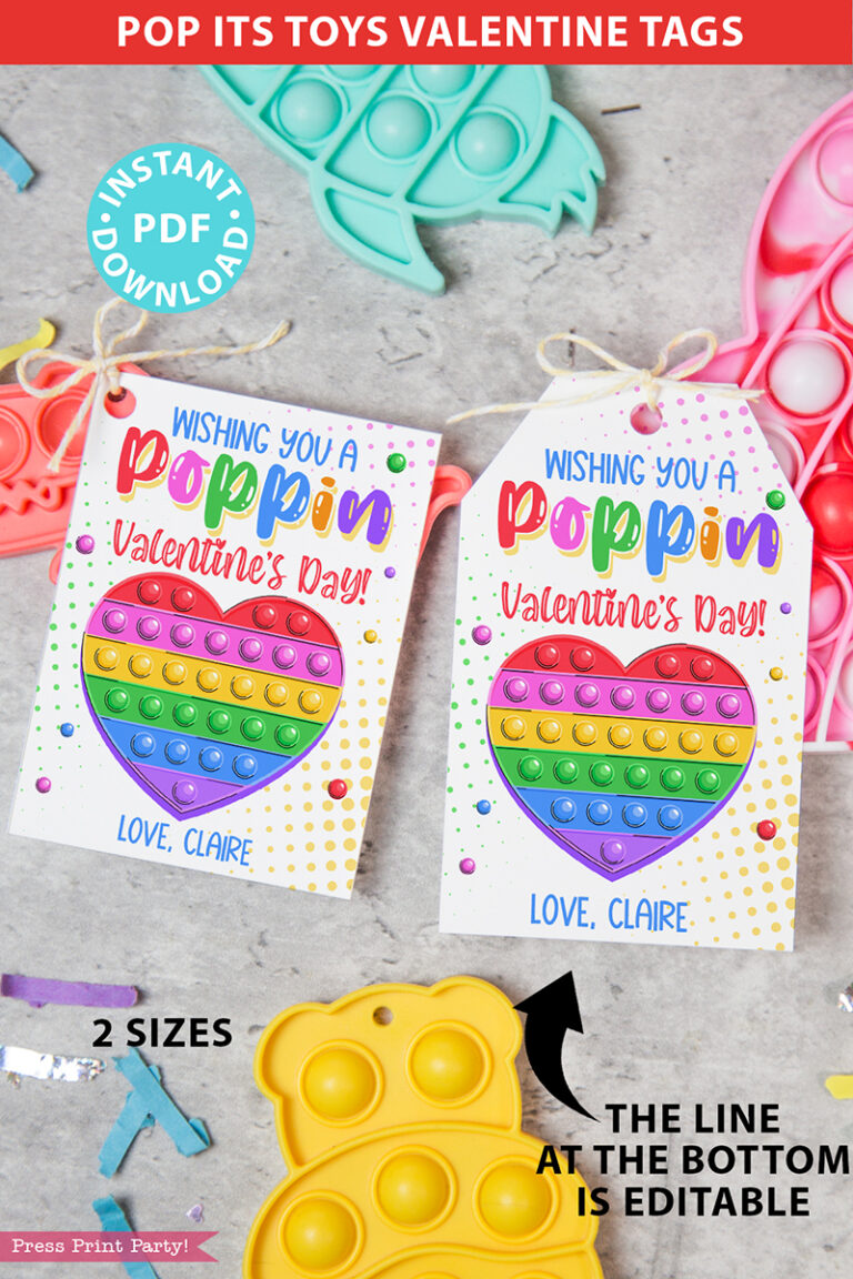 Pop It Valentines Printable Tags (Classroom Valentines)