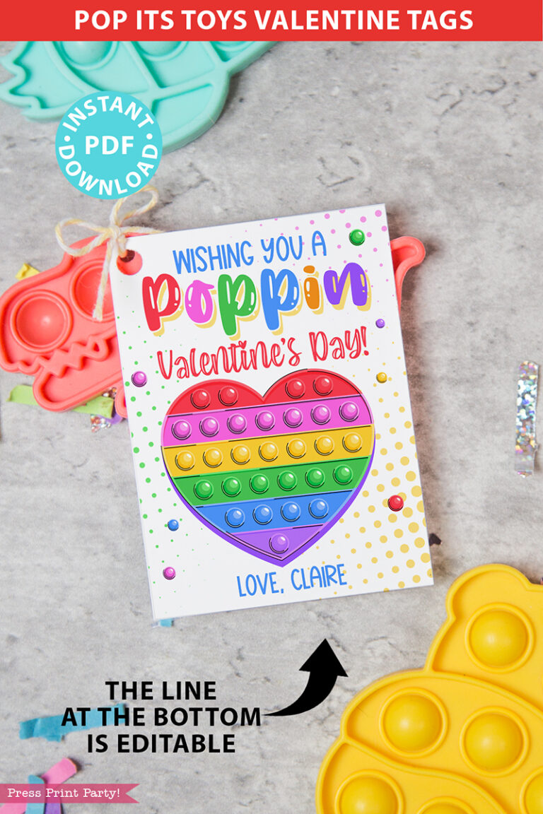 Pop It Valentines Printable Tags (Classroom Valentines)