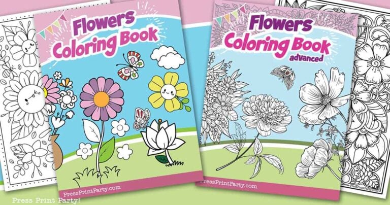 20 Coloring Pages of Flowers for Kids and Adults Free Printable