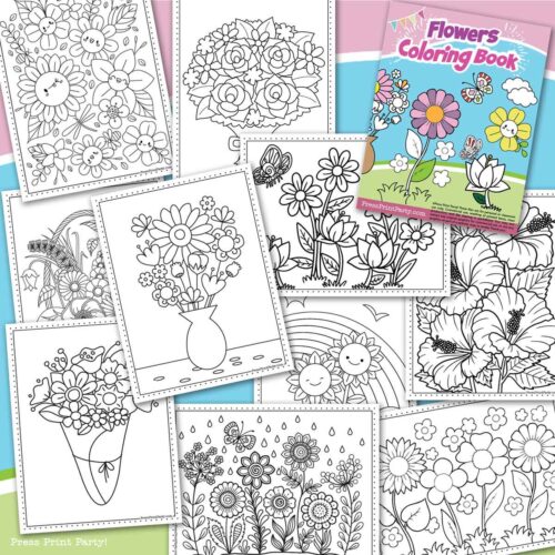 20 Coloring Pages of Flowers for Kids and Adults Free Printable
