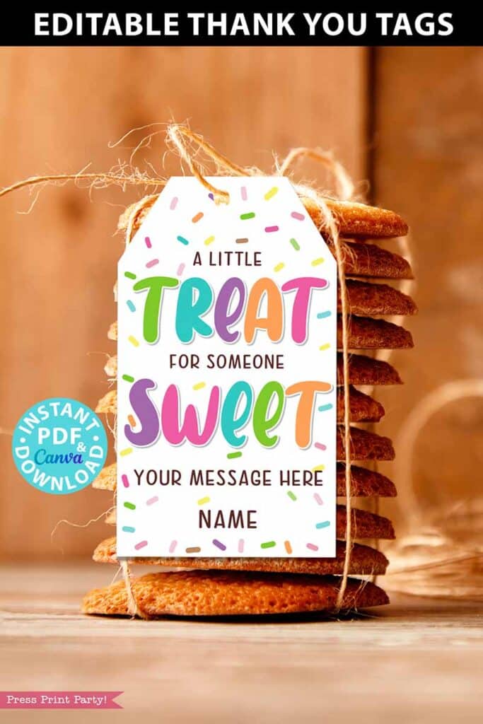 Thank You Gift Tag - A Little Treat for Someone Sweet tags - Press ...