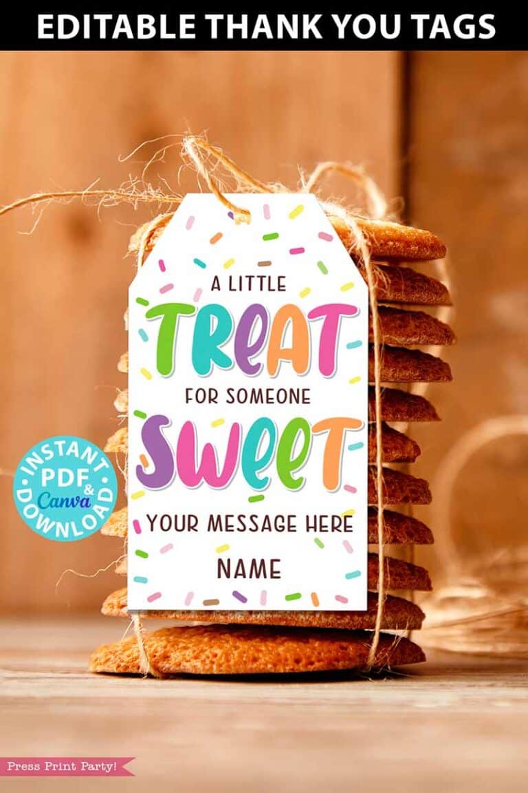 Thank You Gift Tag - A Little Treat for Someone Sweet tags - Press ...