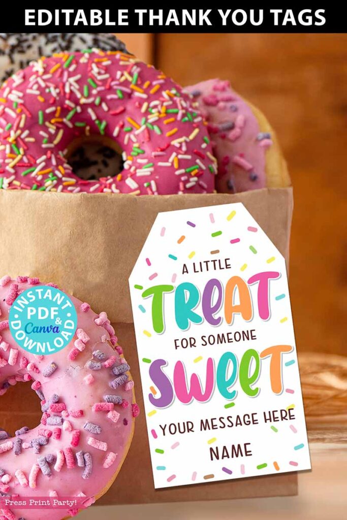 Thank You Gift Tag - A Little Treat for Someone Sweet tags - Press ...