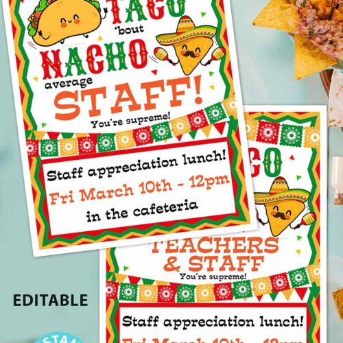 Thank You Gift Tag - Taco bout Nacho Average ... - Press Print Party!