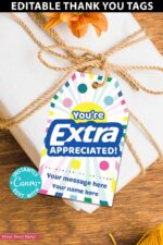 Extra Gum Thank You Sayings Gift Tag