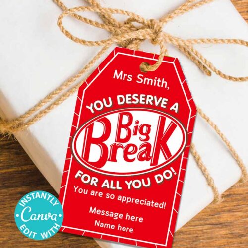 M&Ms Candy Thank You Sayings Gift Tag