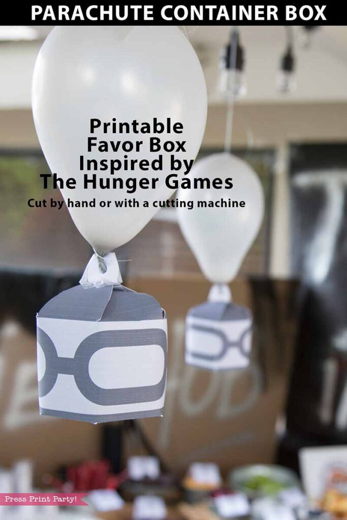 Hunger Games Parachute Container Favor Box Printable - Press Print Party!