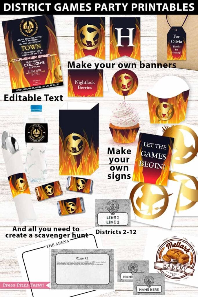 District Games Party Printables Set - Perfect for a Hunger Games Party ...