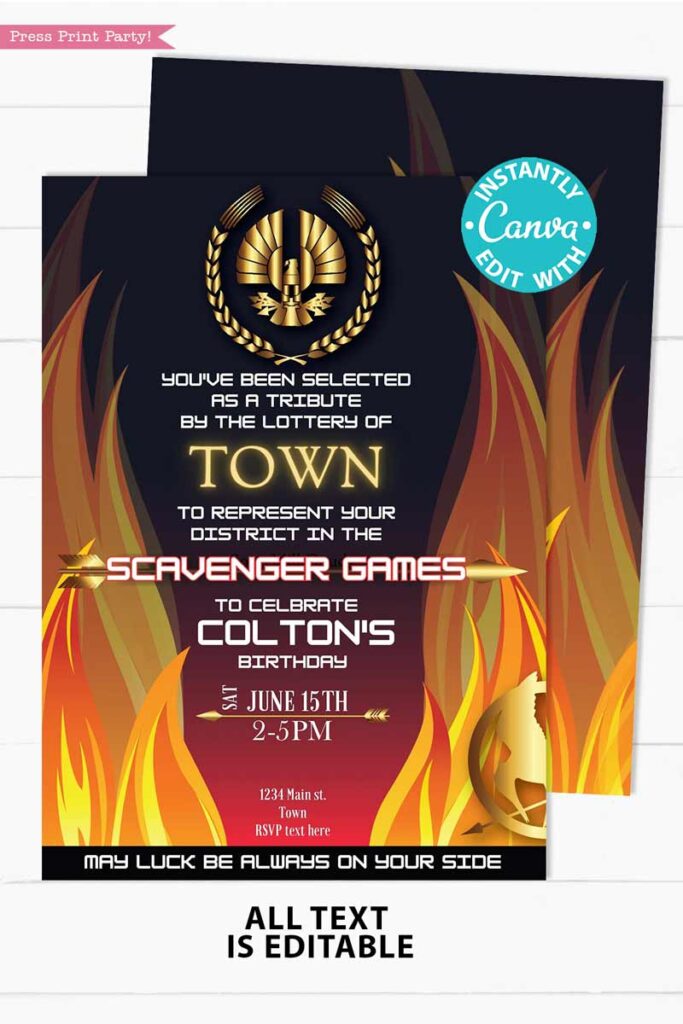 District Games Party Printables Set - Perfect for a Hunger Games Party ...