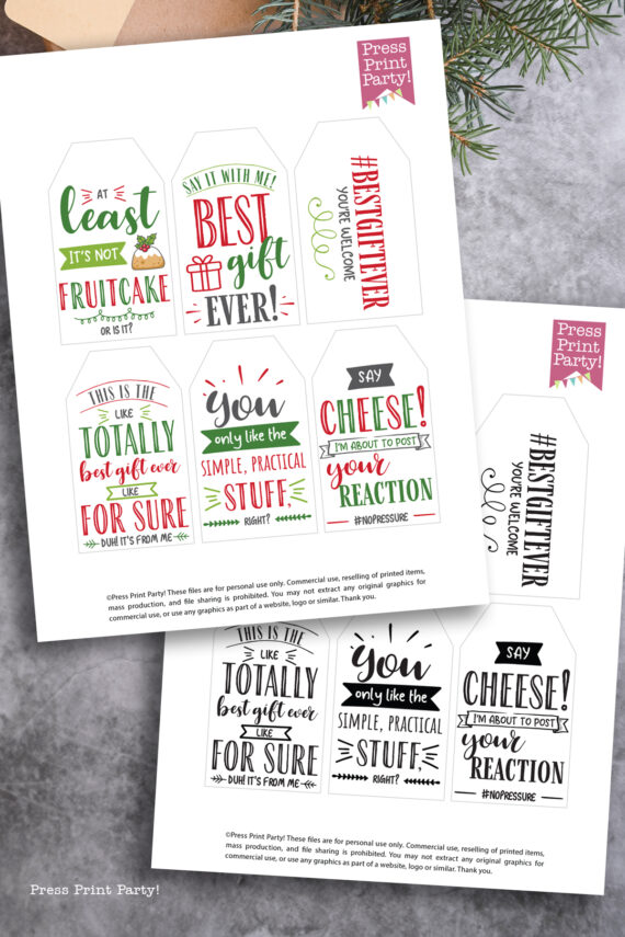 12 Free Printable Funny Christmas Tags for Spreading Festive Cheer!