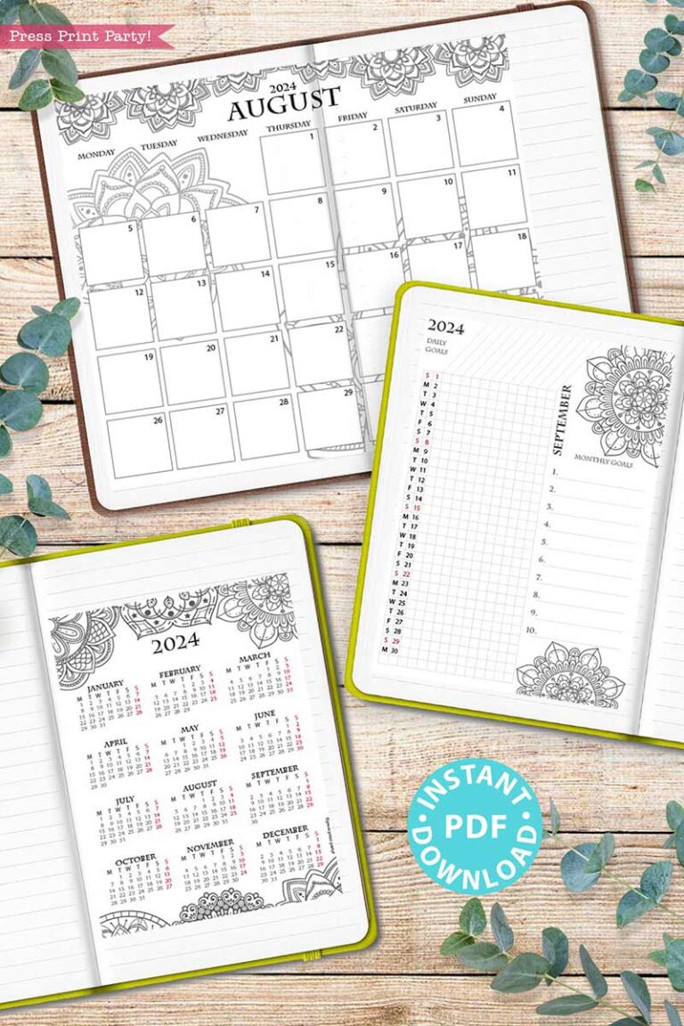Free Printable 2024 Calendar for Bullet Journal and More