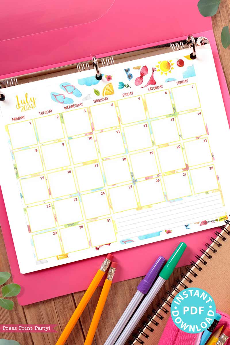 Free Printable 2024 Calendar for Bullet Journal and More