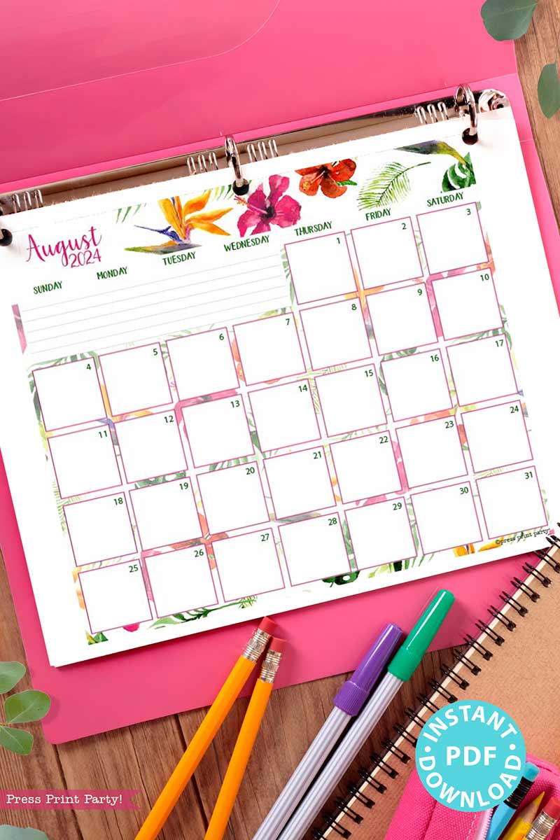 Free Printable 2024 Calendar for Bullet Journal and More