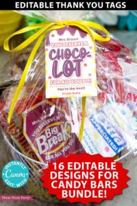 16 Candy Bar Thank You Gift Tags Bundle - Press Print Party!