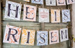 Free Floral Happy Easter & He is Risen Banner Printable