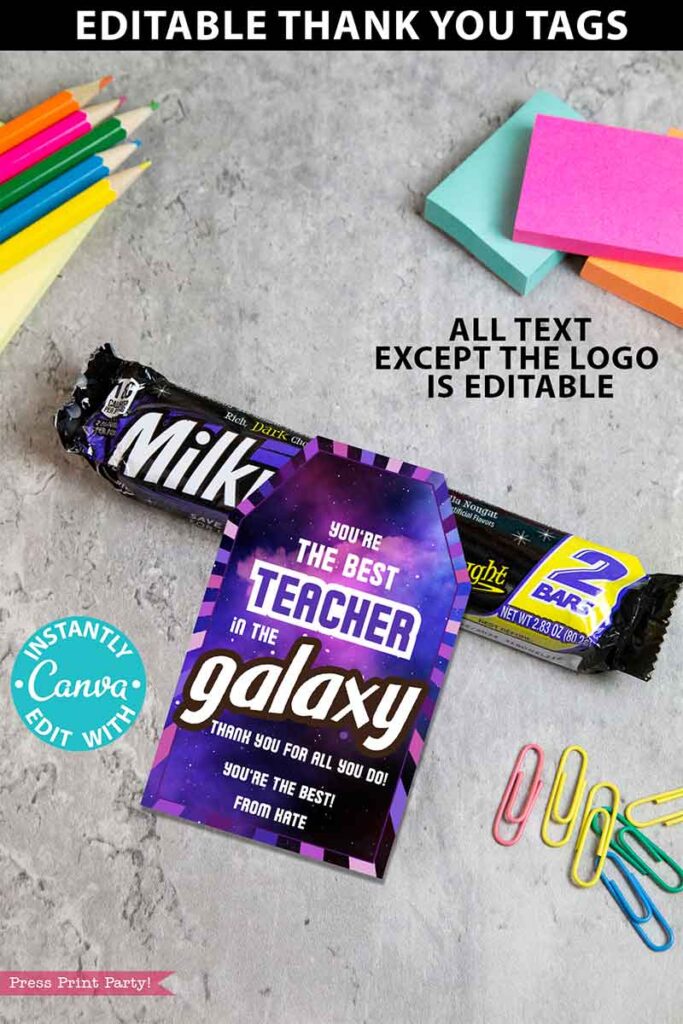 Milky Way Gift Thank You Tag Printable - Press Print Party!