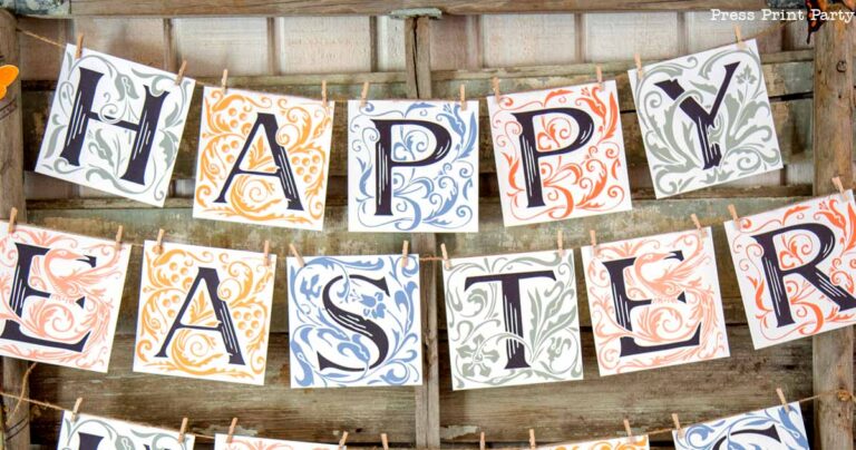 Free Floral Happy Easter & He is Risen Banner Printable