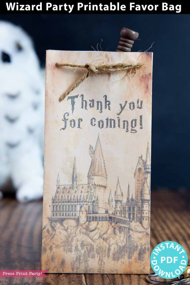 Harry Potter Party Favor Bags Printable - Wizard Party Loot Bags