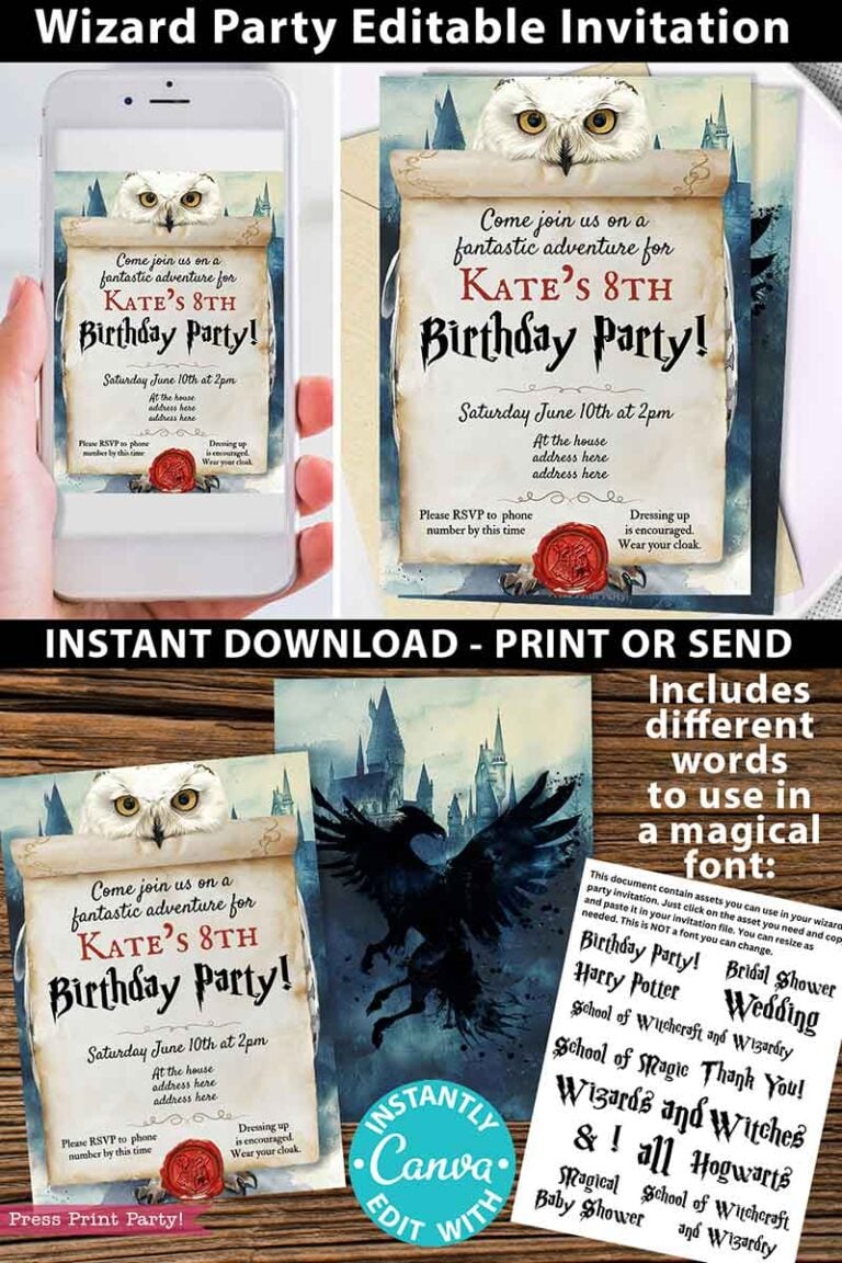 Wizard Party Printables Archives - Press Print Party