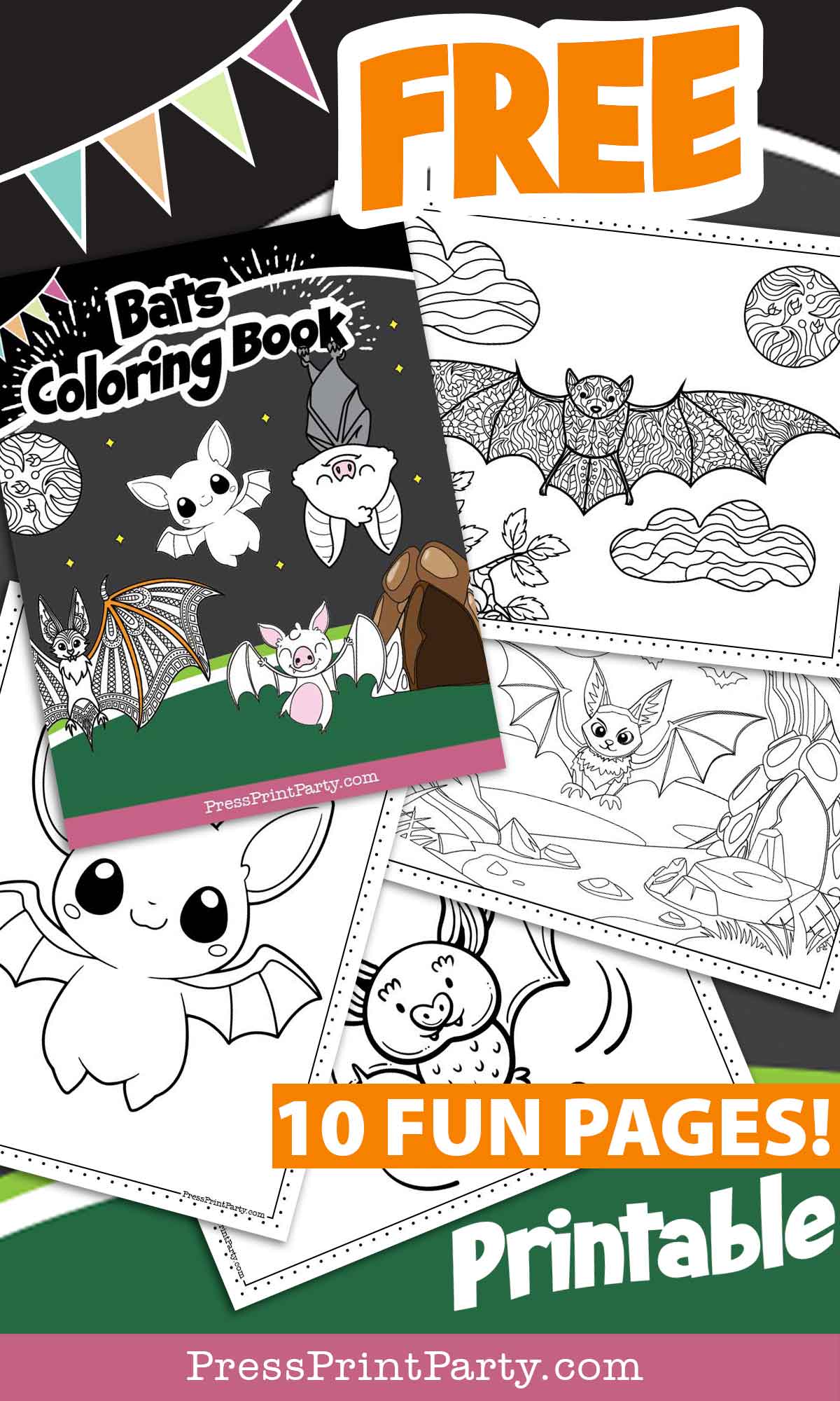 10 Cute & Spooky Bat Coloring Pages for All Ages