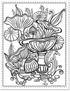 Get Inspired by Nature With This Mushrooms Coloring Book
