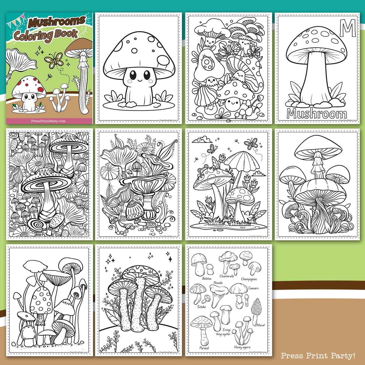 Get Inspired by Nature With This Mushrooms Coloring Book