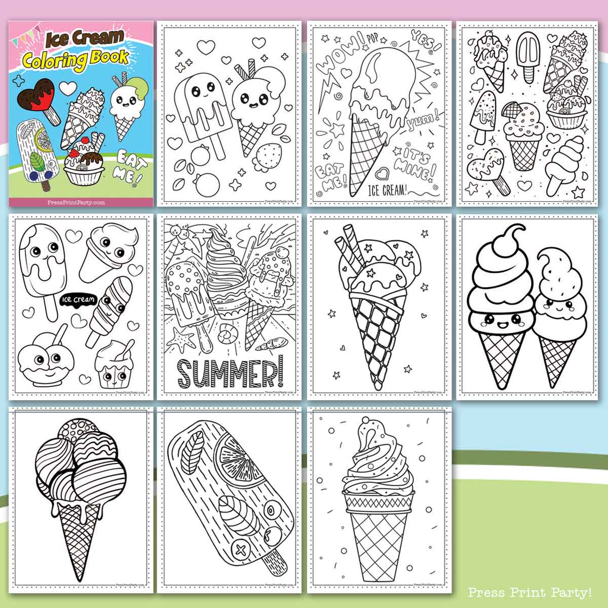 10 Free Ice Cream Coloring Pages for Summer Fun