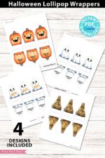 Halloween Lollipop Holders Ghost Lollipops Wrappers - 4 Designs