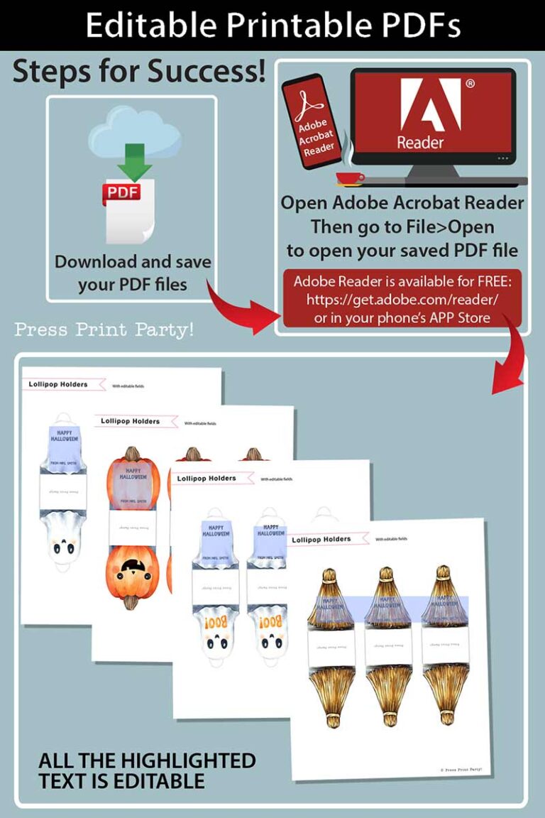 Halloween Lollipop Holders Ghost Lollipops Wrappers - 4 Designs