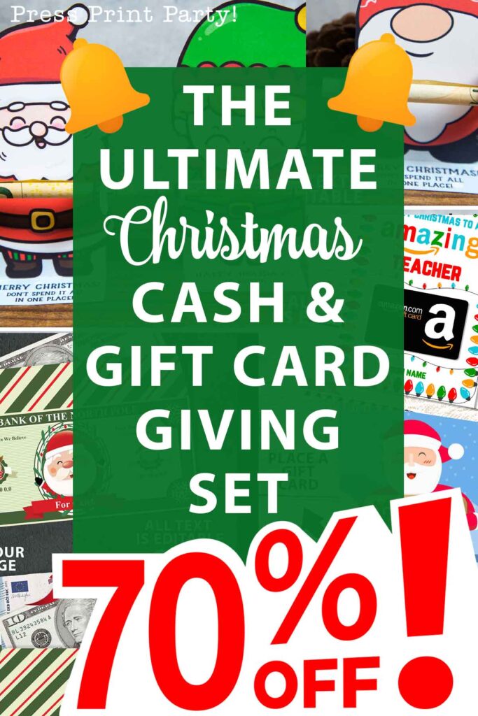 Christmas Cash and Gift Card Giving Set - Press Print Party!