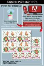 Reindeer Poop Christmas Treat Bag Topper & Tag