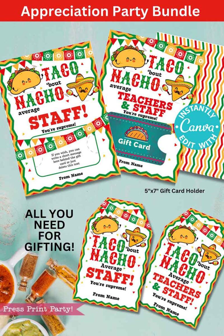 Staff/ Teacher Appreciation Week Fiesta Bundle - Press Print Party!