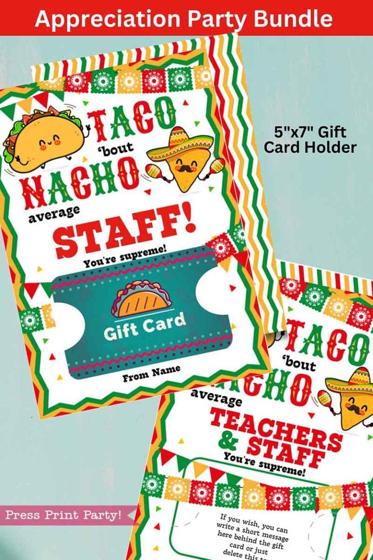 Staff/ Teacher Appreciation Week Fiesta Bundle - Press Print Party!