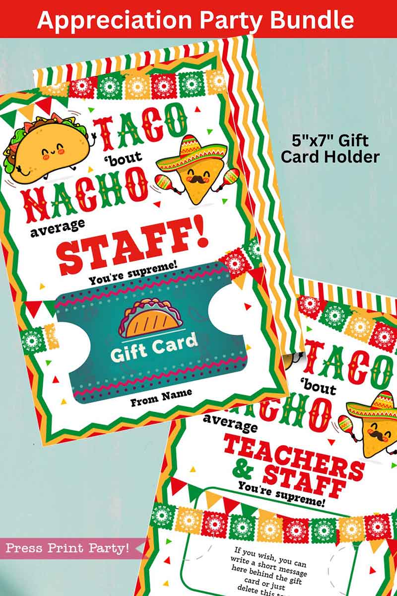 Staff/ Teacher Appreciation Week Fiesta Bundle - Press Print Party!
