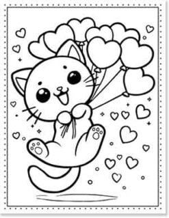 10 Adorable Valentine Cat Coloring Pages Printables