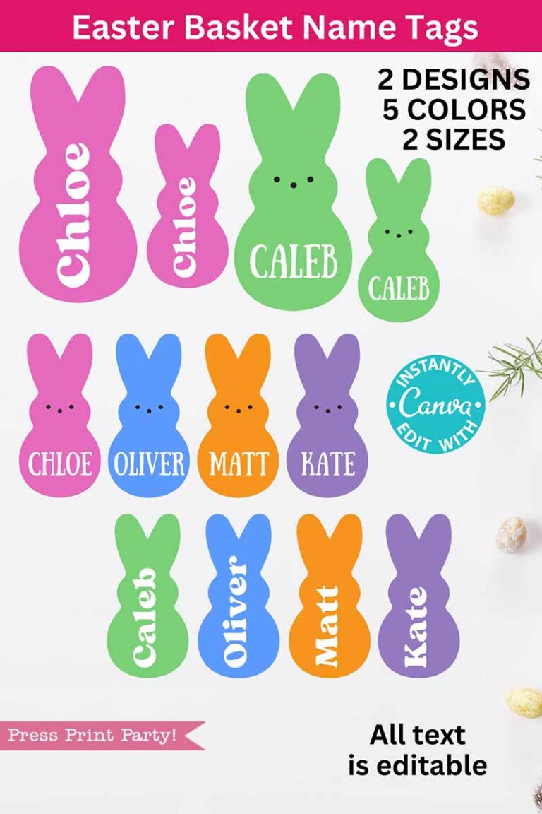 Peeps Easter Gift Tags w. Editable Name