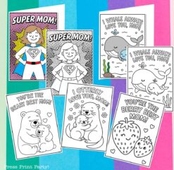 Tissue Alert! 5 Free Mother's Day Coloring Cards to Print
