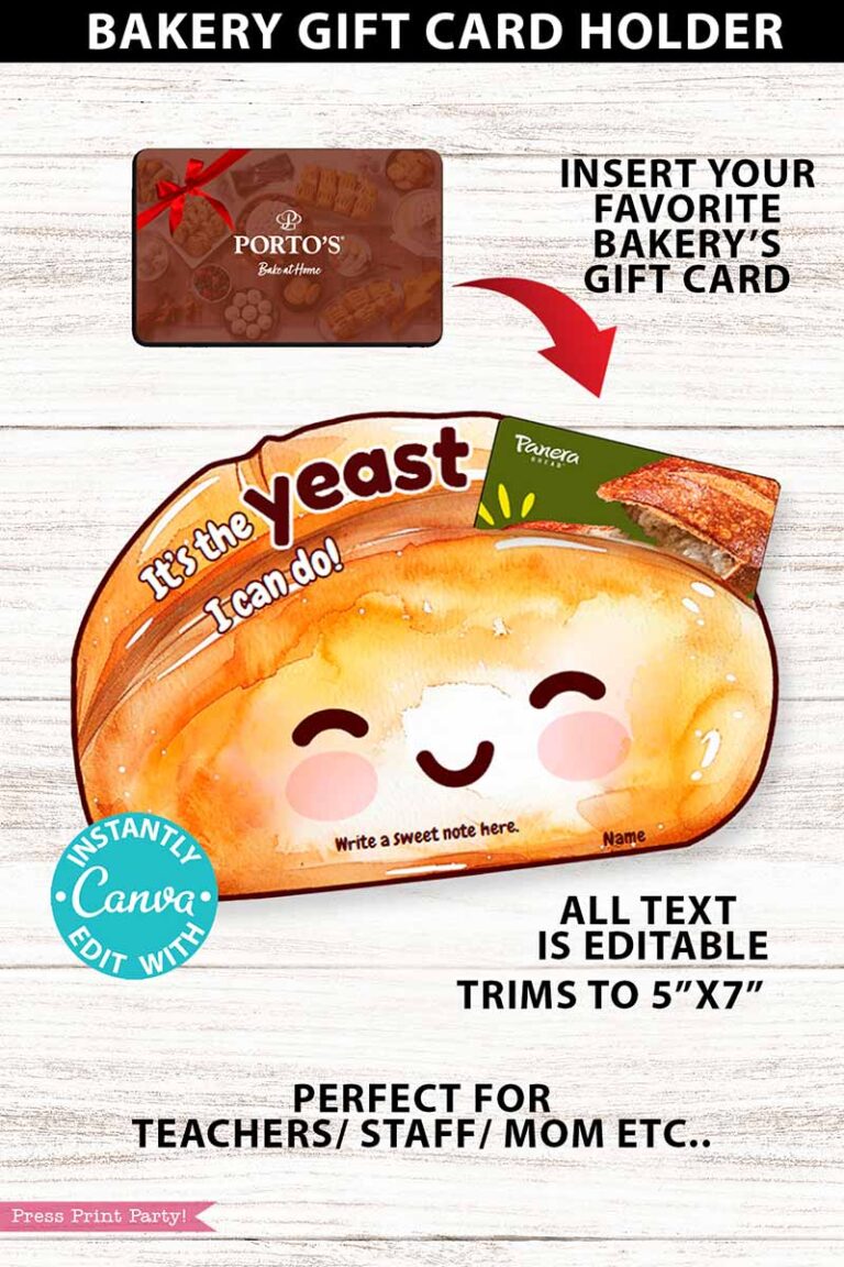 Appreciation Gift Card Holder - Bakery - Press Print Party